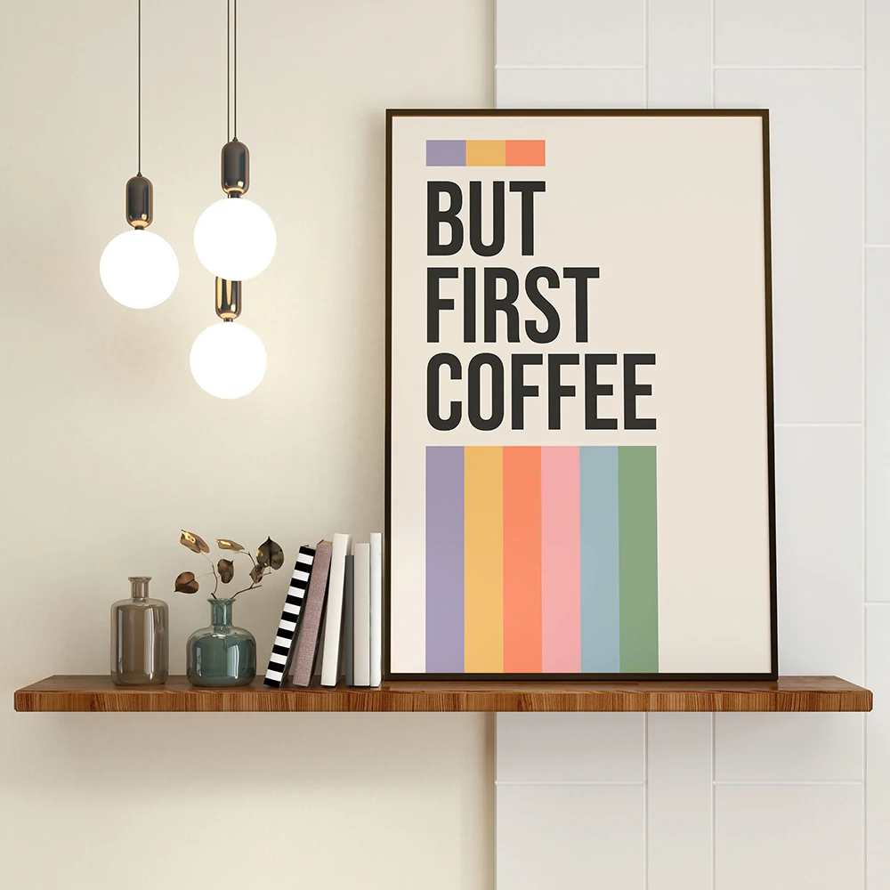 But-First-Coffee-Art-Print-Retro-Kitchen-Wall-Art-Inspirational ...
