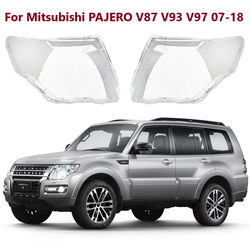 Left/Right Car Headlamp Lens Cover Transparent Lampshade For Mitsubishi PAJERO V87 V93 V97 2007 ...