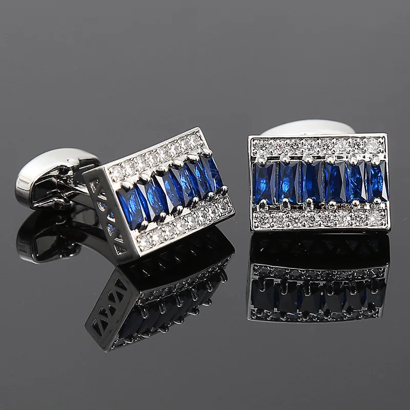 Rectangle-Cufflinks-Shiny-Zircon-Rhinestone-Cufflinks-For-Men-Business ...