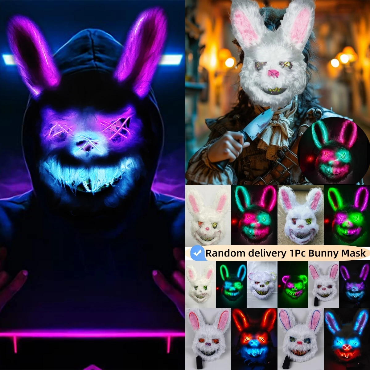 1pc-Random-Bunny-Mask-Halloween-Scary-Mask-LED-Rabbit-Bunny-Mask-Bloody ...