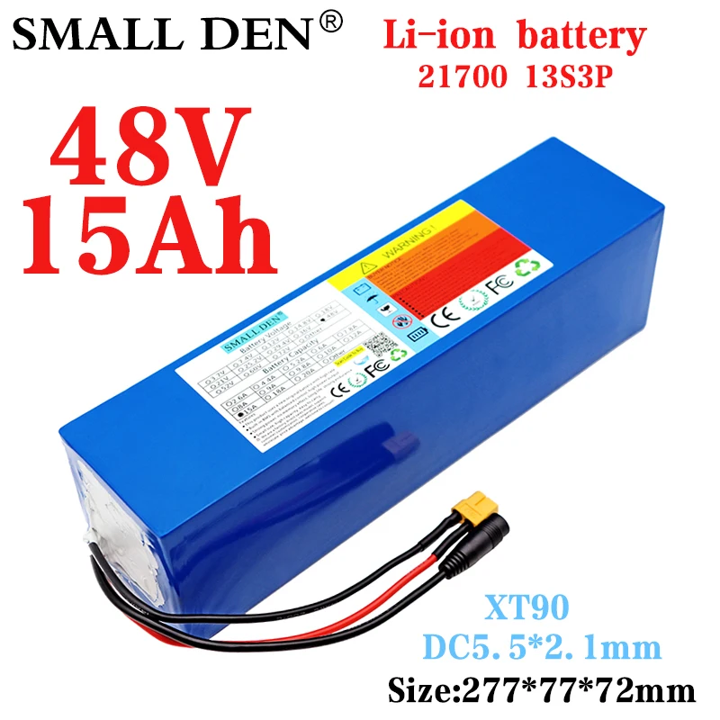 48V 15Ah 13S3P 21700 Rechargeable Li ion Battery Pack 54.6V 15000mAh ...