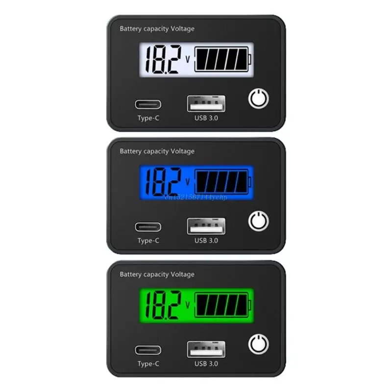 Battery Monitor Digital Battery Capacity Tester Percentage Level ...