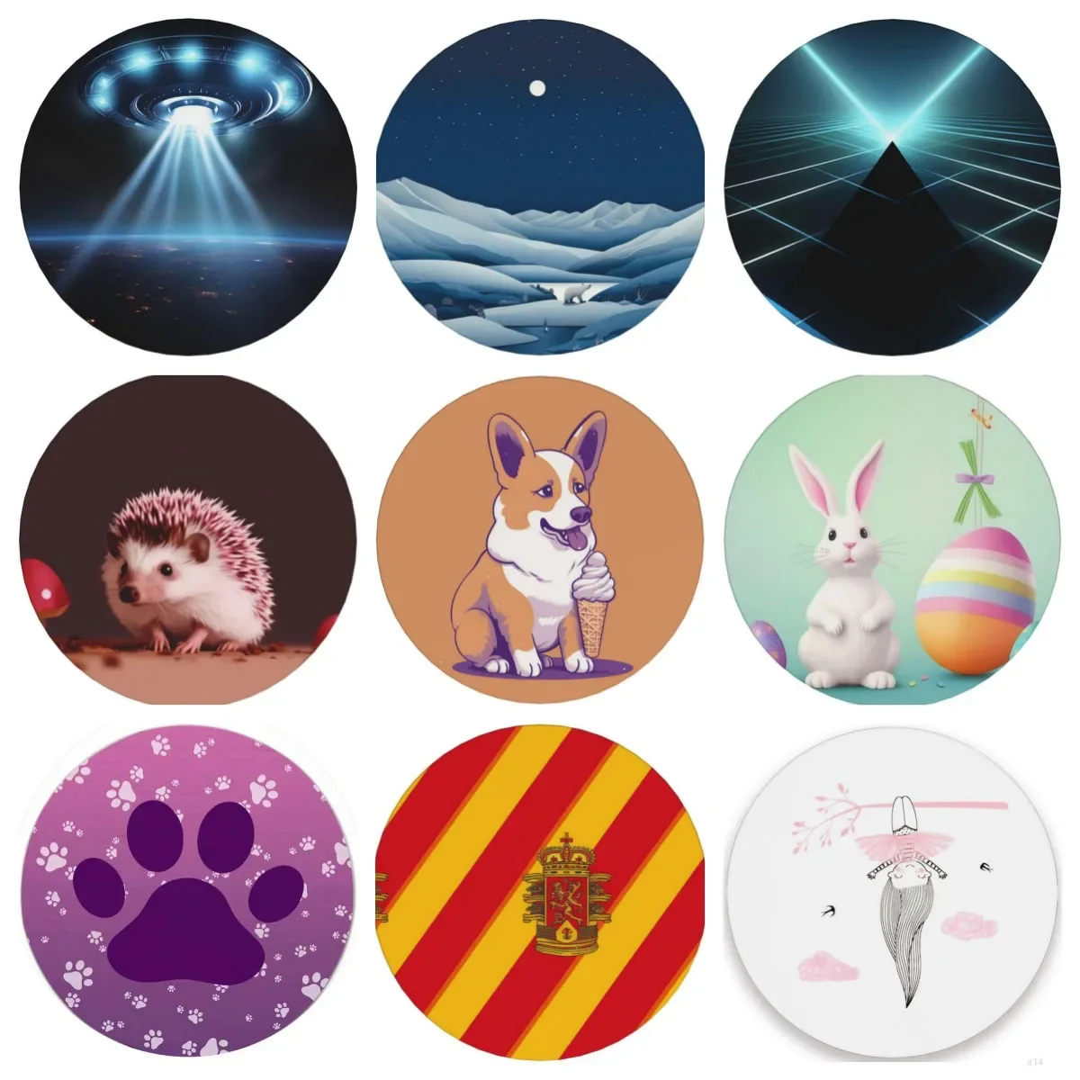 UFO-Moon-night-Drink-Coasters-for-Tabletop-Protection-Suitable-for ...