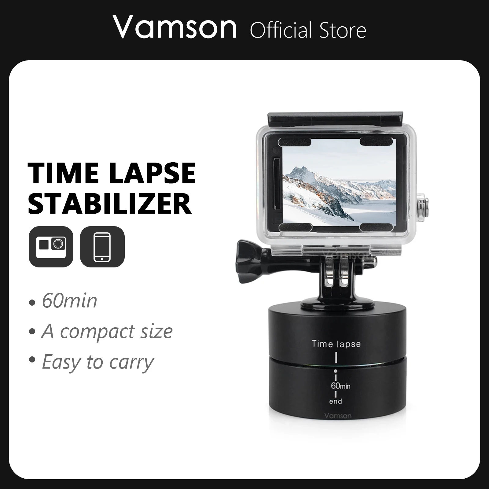 Vamson-for-Go-Pro-Accessories-60min-Panning-Rotating-Time-Lapse ...