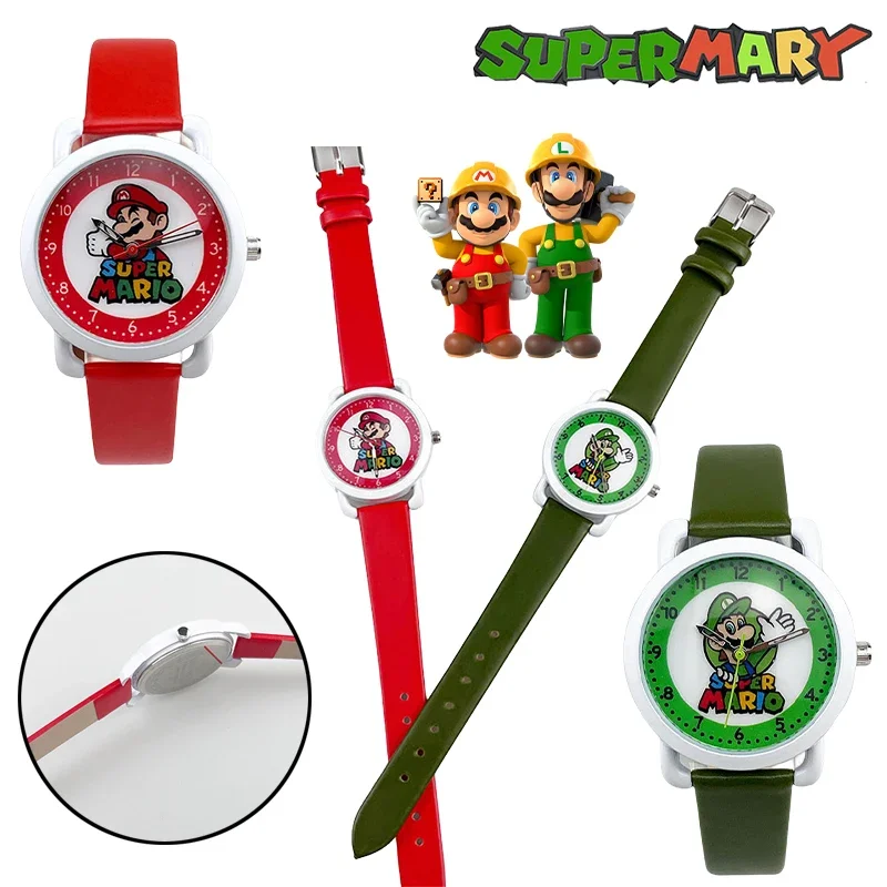 Super-Mario-Cartoon-Children-Watch-Anime-Luigi-Pu-Belt-Electronic ...