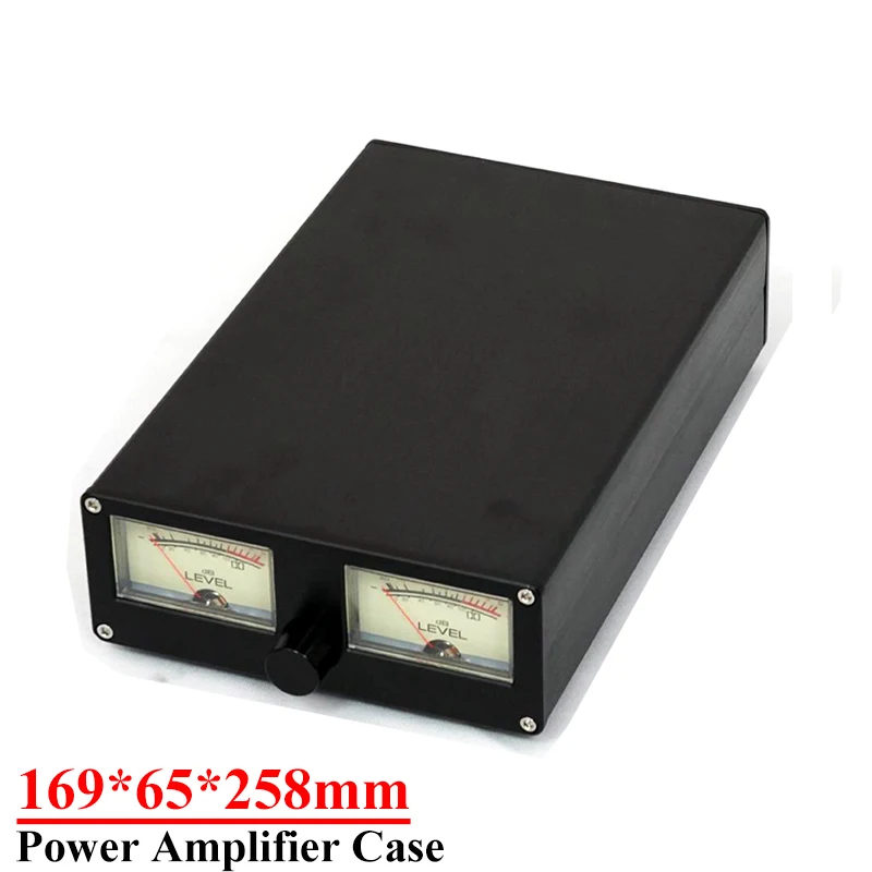 169*65*258mm All Aluminum Power Amplifier Enclosure Case Vu Meter HIFI ...