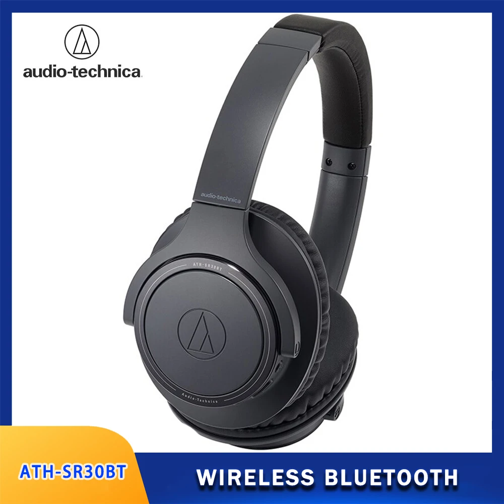 100% Original Audio Technica ATH-SR30BT Wireless Bluetooth Earphone Bluetooth 5.0 Rotatable ...