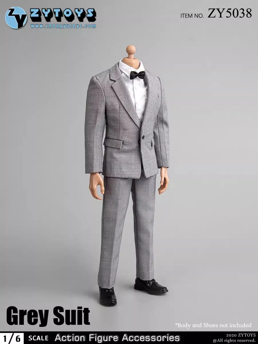 ZYTOYS-ZY5038-1-6-Male-Soldier-Gray-Suit-Shirt-Trousers-With-Tie ...