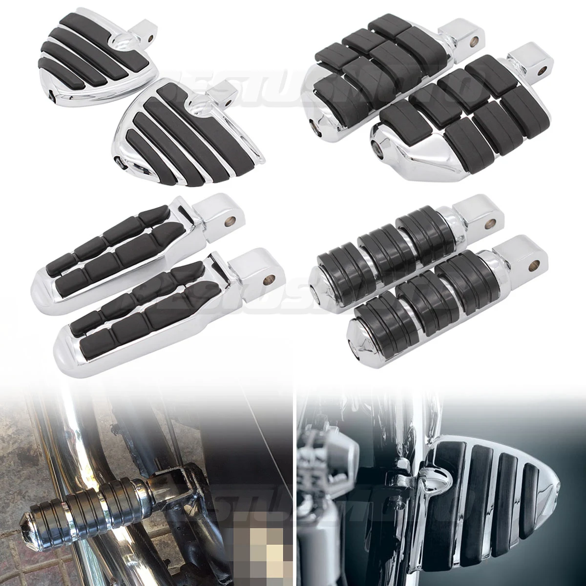 Motorcycle-Front-Foot-Pegs-Rests-Footrest-For-Yamaha-Road-Star-Warrior ...