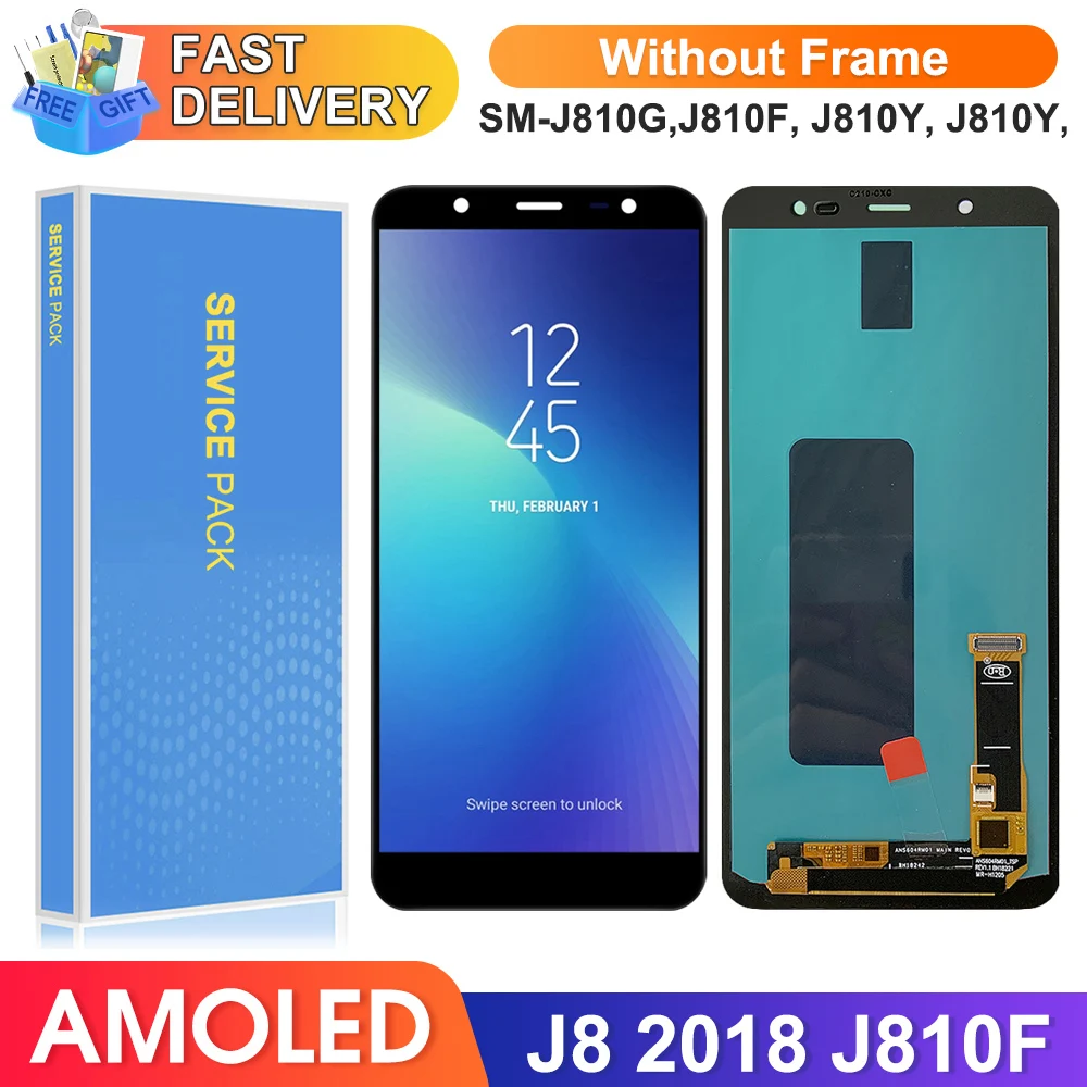 Pantalla Super AMOLED de 6,2 pulgadas para Samsung Galaxy J8 2018 J810 ...