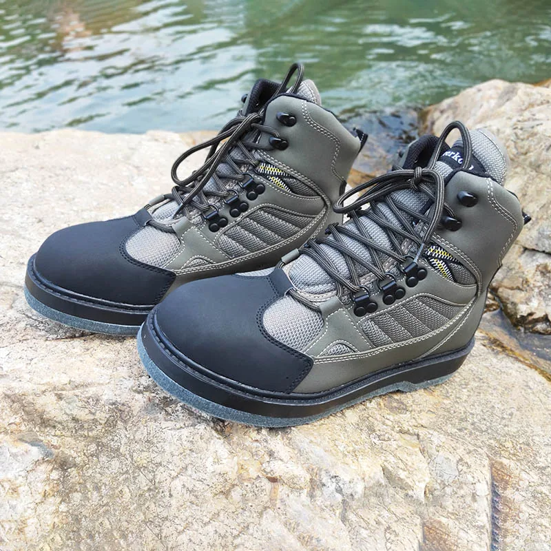 Fishing-Boots-Felt-or-Rubber-Sole-Hunting-Climbing-Shoes-Antiskid ...