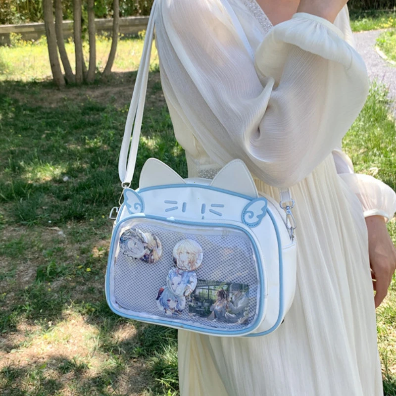 Bolso Ita de gato Kawaii japonés coreano Y2K, bonito bolso de hombro de ...