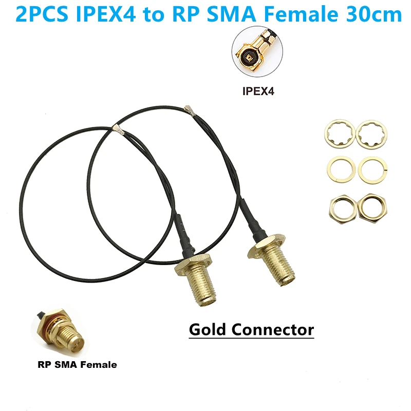 IPEX4 ~ RP SMA 암 MHF4 피그 테일 케이블 4G 5G NGFF M.2 Wifi 카드 무선 모듈 용 동축 연장 ...