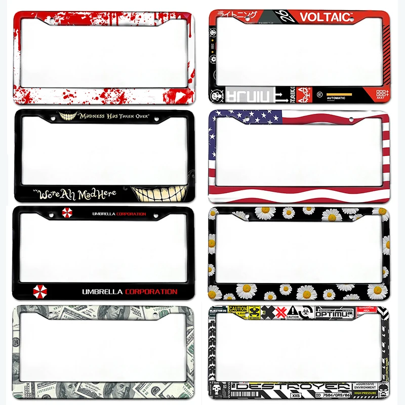 Universal-Aluminum-Alloy-US-Car-License-Plate-Frame-Cover-Auto ...