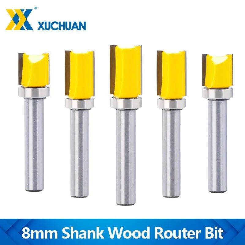 Milling-Cutter-8mm-Shank-Flush-Trim-Router-Bit-With-Bottom-Bearing-12 ...