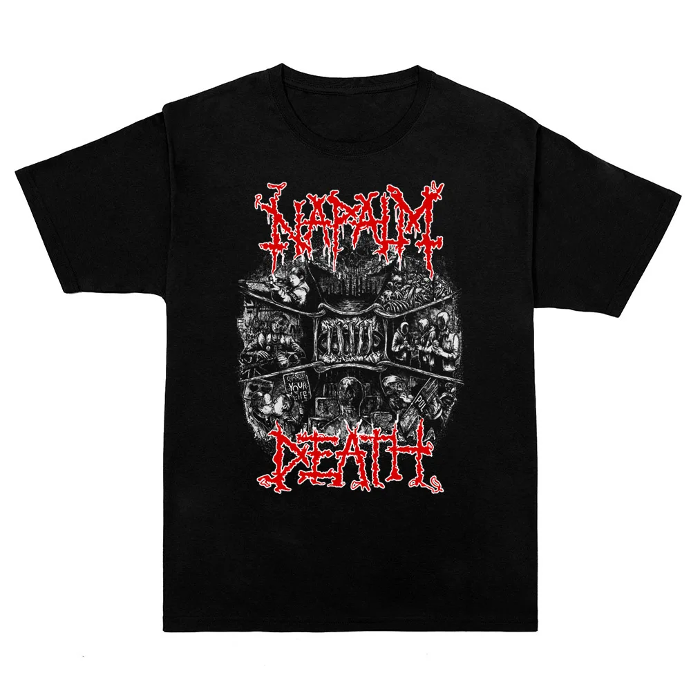 New Napalm Death Band Black Metal Men T-shirt Casual Round Neck 100% ...