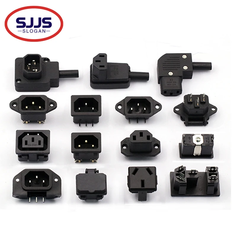 1PCS-Pure-Copper-IEC320C14-Electrical-AC-Power-Plug-Socket-2-3-4-6Pin ...