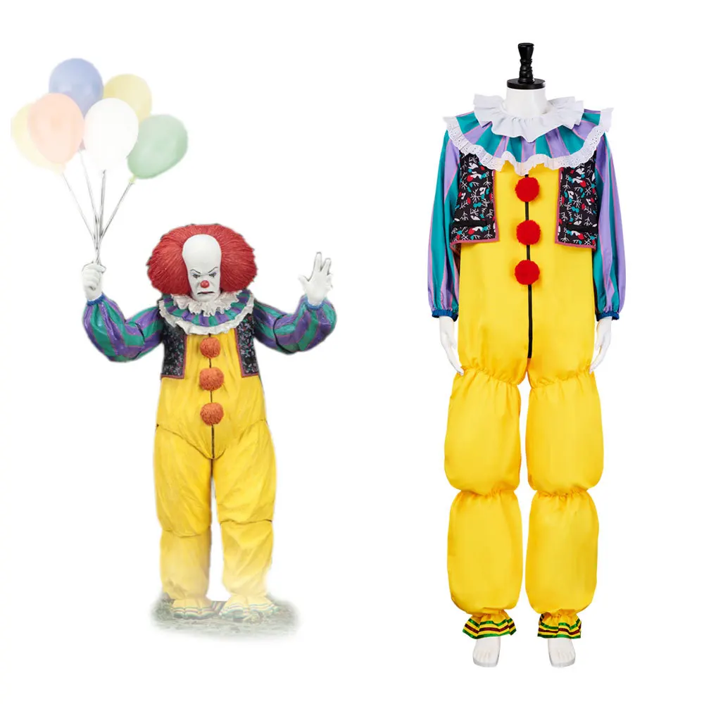 Stephen-King-s-It-Pennywise-Cosplay-Costume-Clown-Yellowe-Joker-Evil ...
