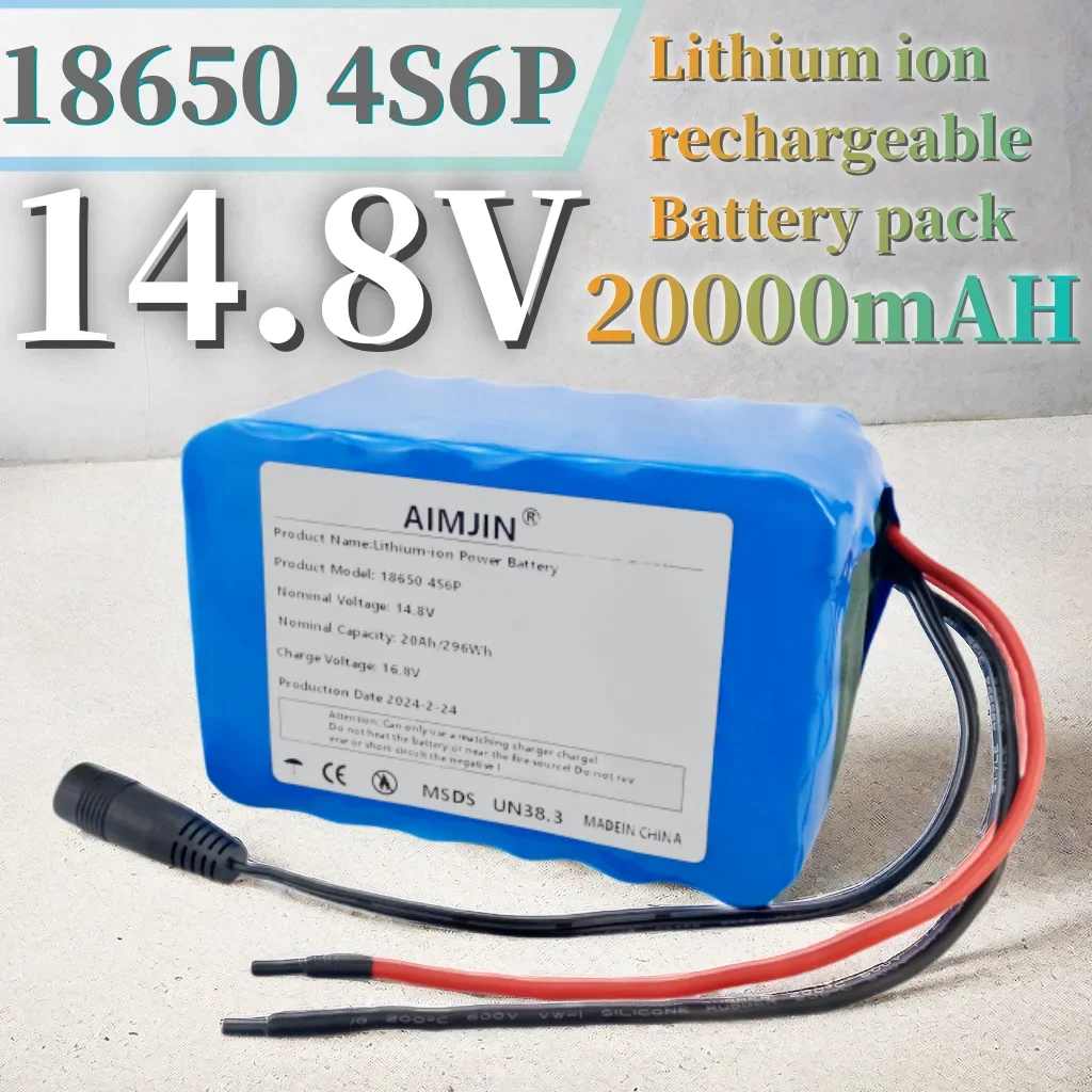 18650-4S6P-14-8V-20000mAh-rechargeable-lithium-battery-pack-with-built ...