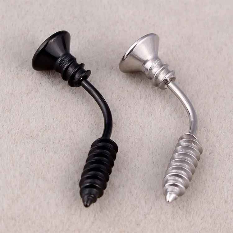 Tidal-Current-Personality-Stainless-Steel-Screw-Belly-Button-Rings ...