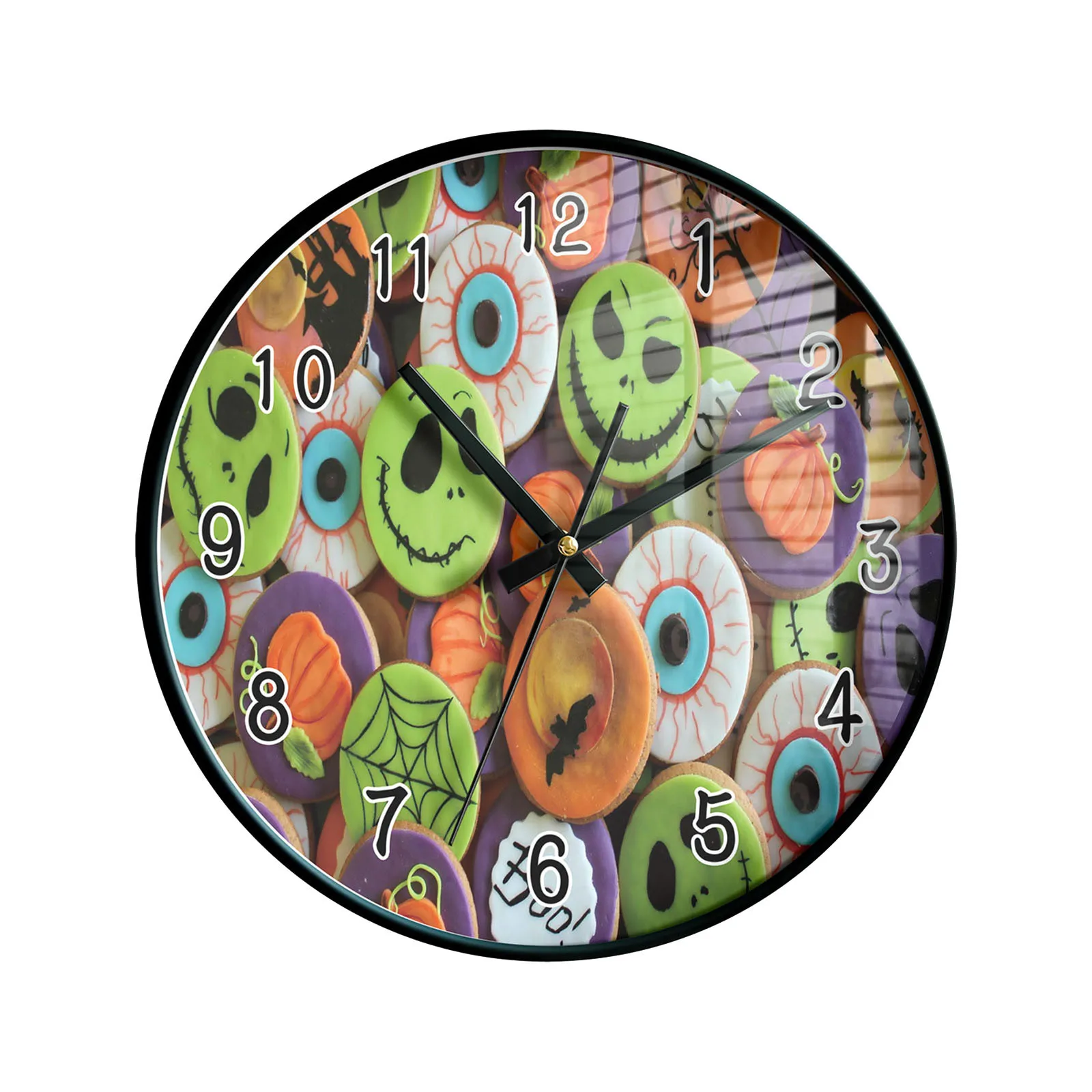 Room-Halloween-Round-Wall-Clock-Pumpkin-Spider-And-Bat-Moon-Round-Wall ...