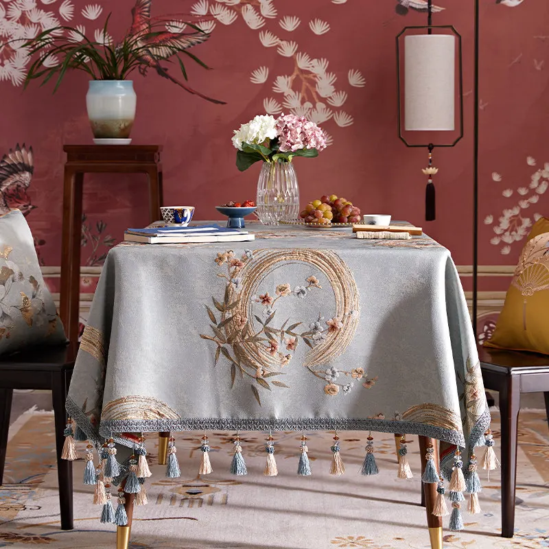 Chinese-Tablecloth-Luxury-For-Dining-Table-Rectangular-Embroidered ...