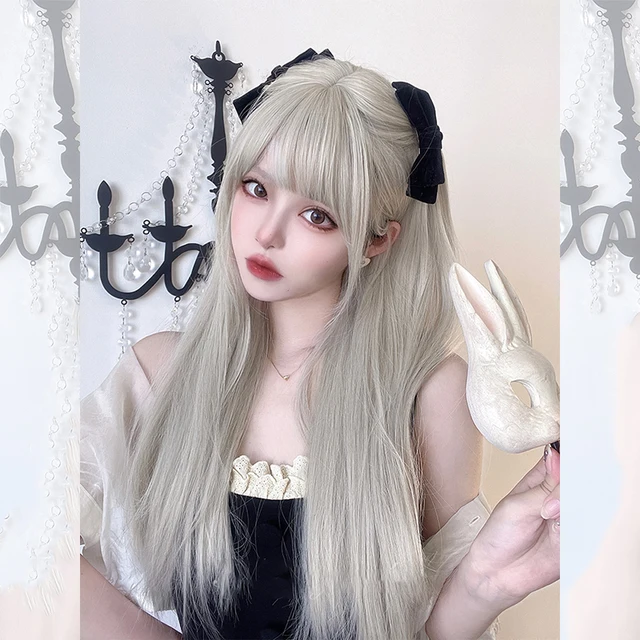 Gothic Lolita Silver White Water Ripple Wool Roll 100cm