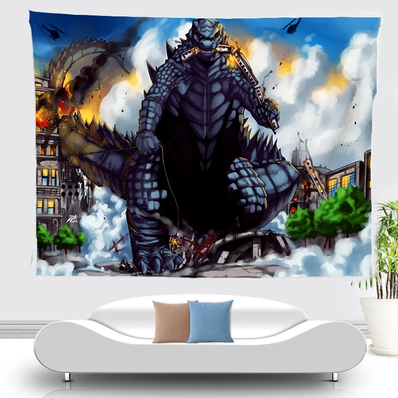Godzilla-tela-colgante-de-dibujos-animados-para-colgar-en-la-pared ...