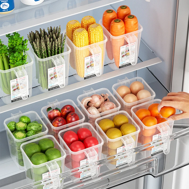 Fridge-Organizer-Box-Retractable-With-Handle-Tiered-Refrigerator-Shelf ...
