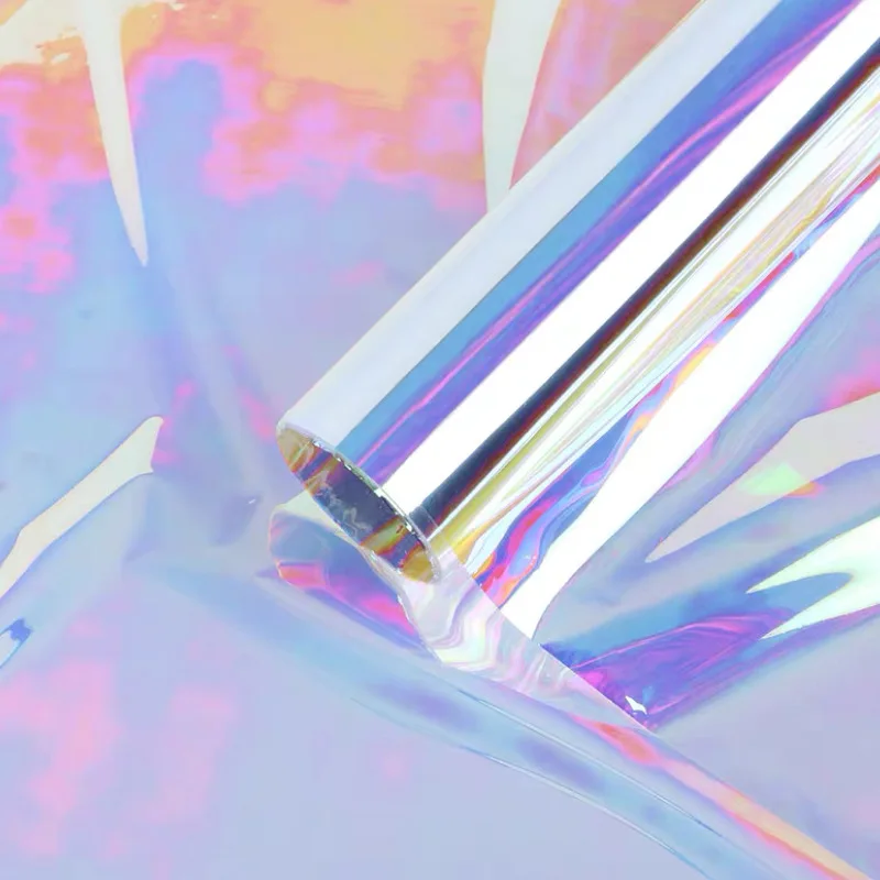 50cm-9m-Holographic-Blue-Rainbow-Opp-Film-Waterproof-Wrapping-Paper ...