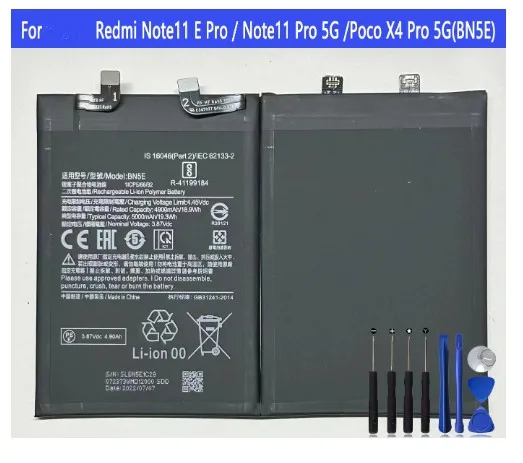 Batería BN5E de 5000mAh para Redmi Note 11 Pro 5G, baterías de teléfono móvil + herramientas ...