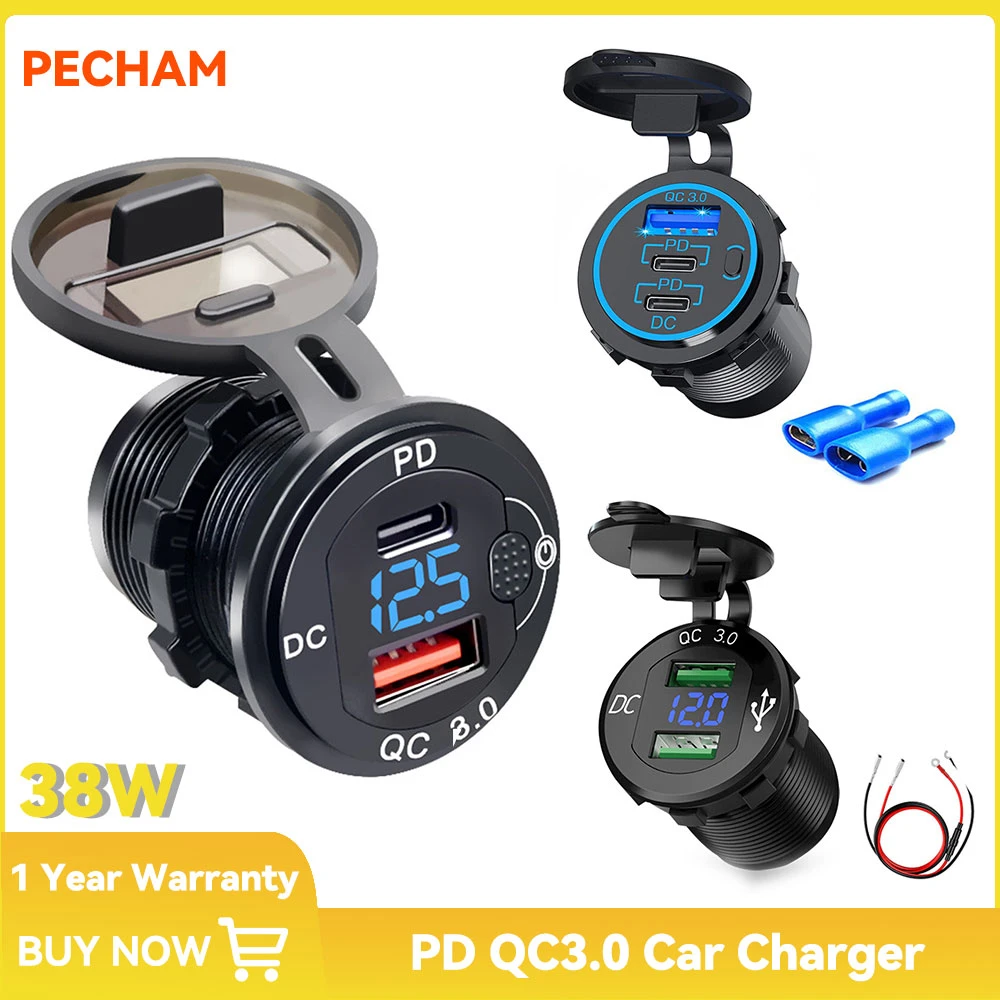 Quick Charge 3.0 Dual Usb Charger Waterproof Socket Aluminum Power ...