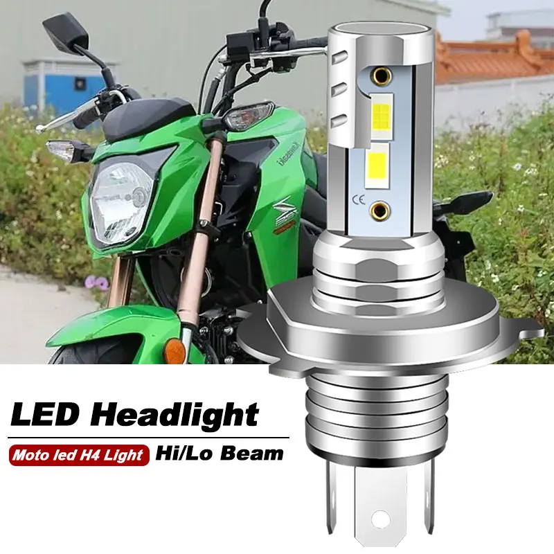 1Pc Motorcycle H4 H1S 9003 LED Headlight Hi/Lo Bulbs 4800LM 6000K White ...