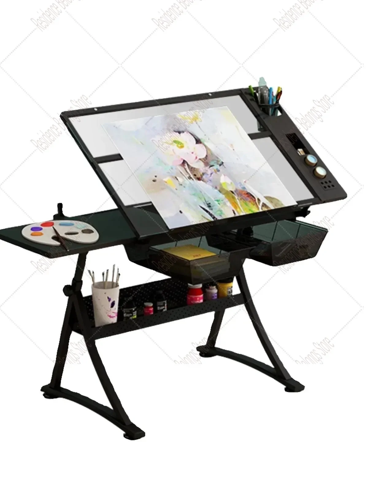 Glass-drawing-table-Lifting-Angle-adjustable-Painting-Table-Desk-Oil ...