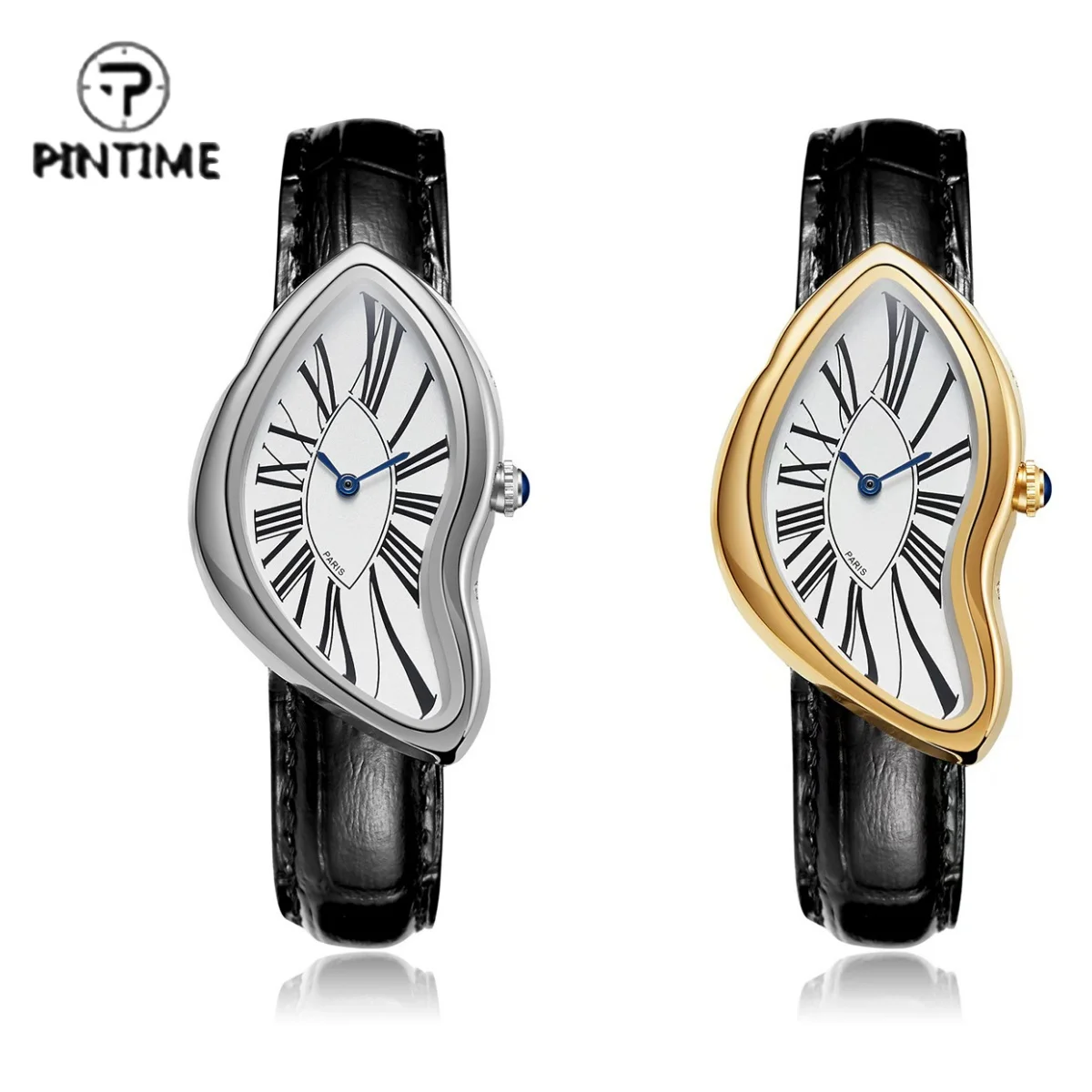 PINTIME Twist Watch For Men And Women Leather Wristwatch Casual Sports ...