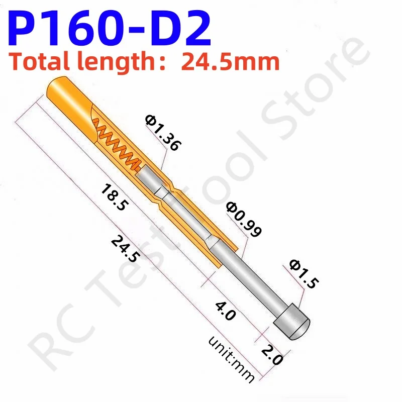 100PCS-Spring-Test-Probe-P160-D2-Spring-Test-Pin-P160-D-Nickel-Plated ...