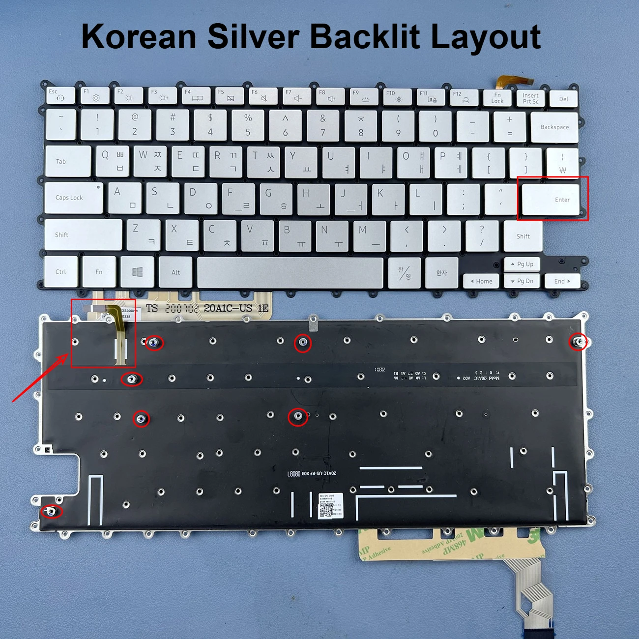 COMOLADO Клавиатура для Samsung Galaxy Book Flex2 Alpha серебристая с ...