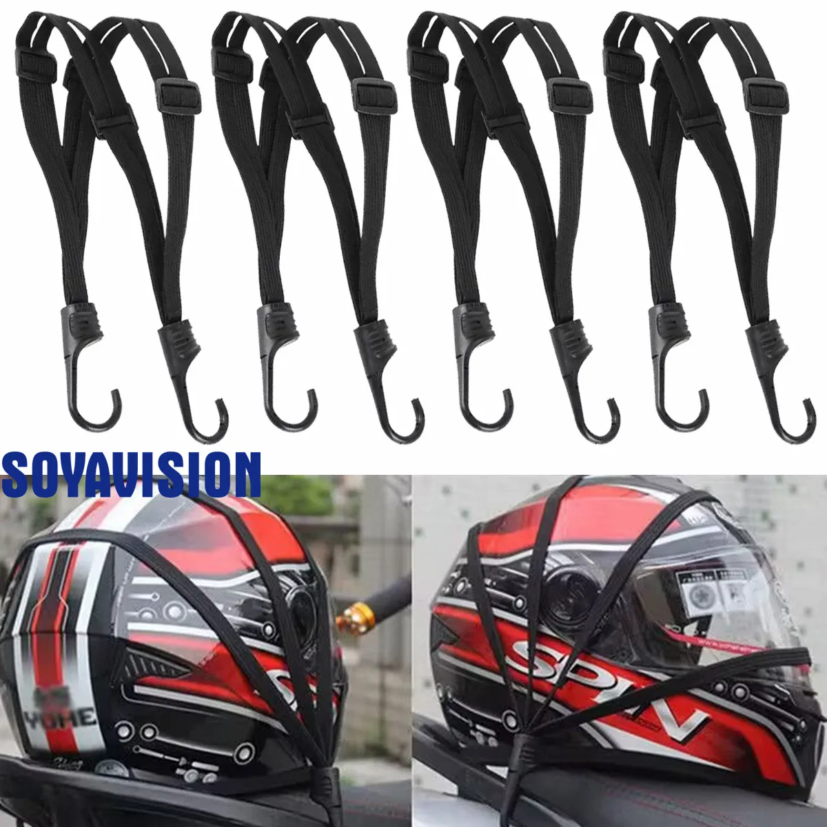 60cm/90cm Adjustable Motorcycle Helmet Belt Universal Motorcycle ...