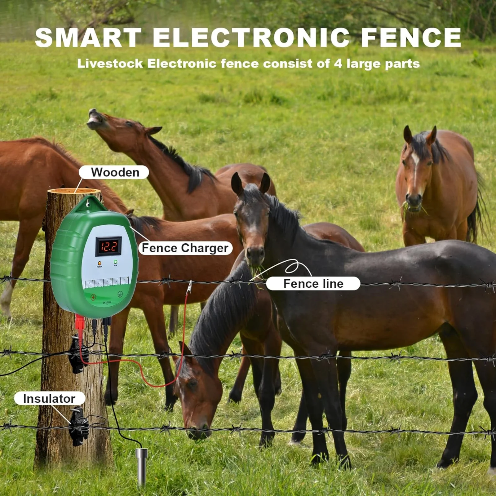 10KM-Electric-Fence-Energizer-Charger-LCD-Digital-Display-Electronic ...