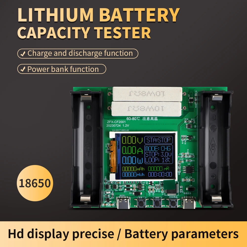 Digital Battery Power Detector Type-C LCD Display Battery Capacity ...