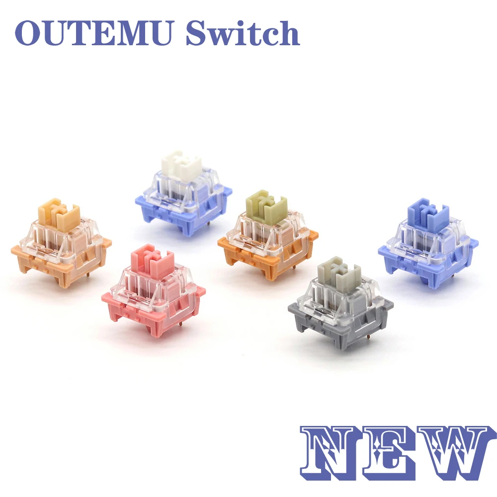 Outemu Switches Milk Peach Mechanical Keyboard Switch 3Pin Silent Clicky Linear Tactile Lubed ...