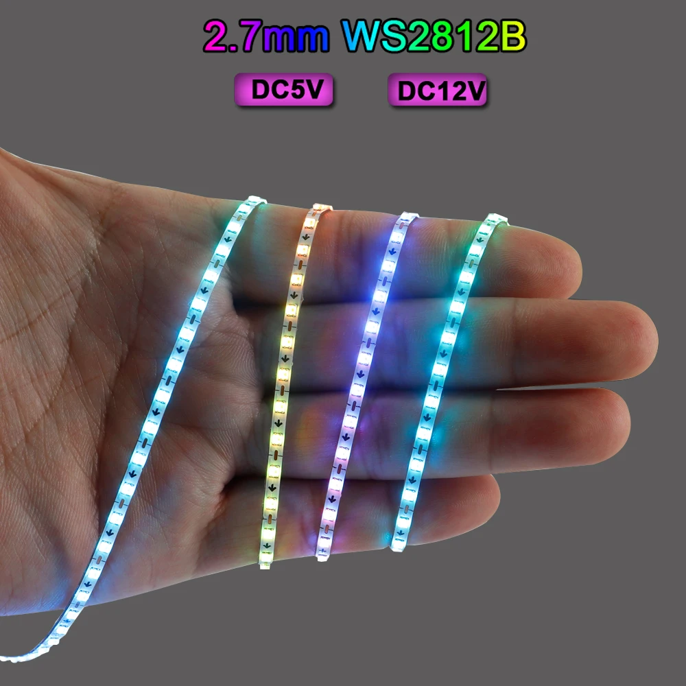 2-7mm-WS2812B-LED-Strip-Ultra-Narrow-160Leds-M-Individually-Addressable ...