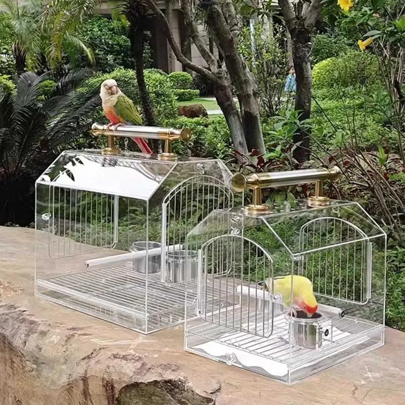 Portable-Acrylic-Bird-Cages-Swing-Pigeon-Prefabricated-Bird-Cages-Clear ...
