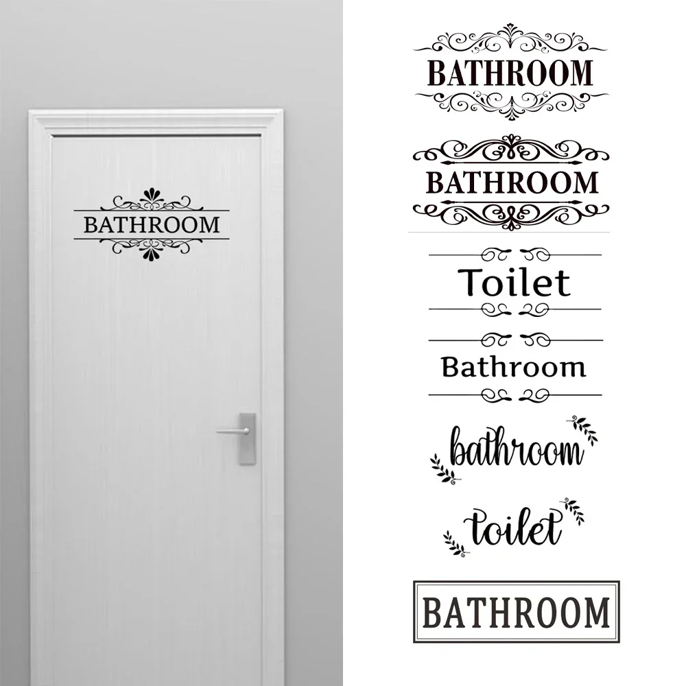 Self-Adhesice-Bathroom-Toilet-Decals-Wall-Stickers-Room-Decorations-New ...
