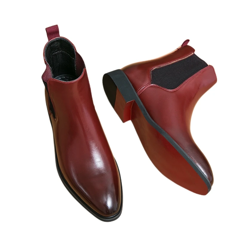 Botas Chelsea hechas a mano con suela roja para hombre, botas de vestir ...