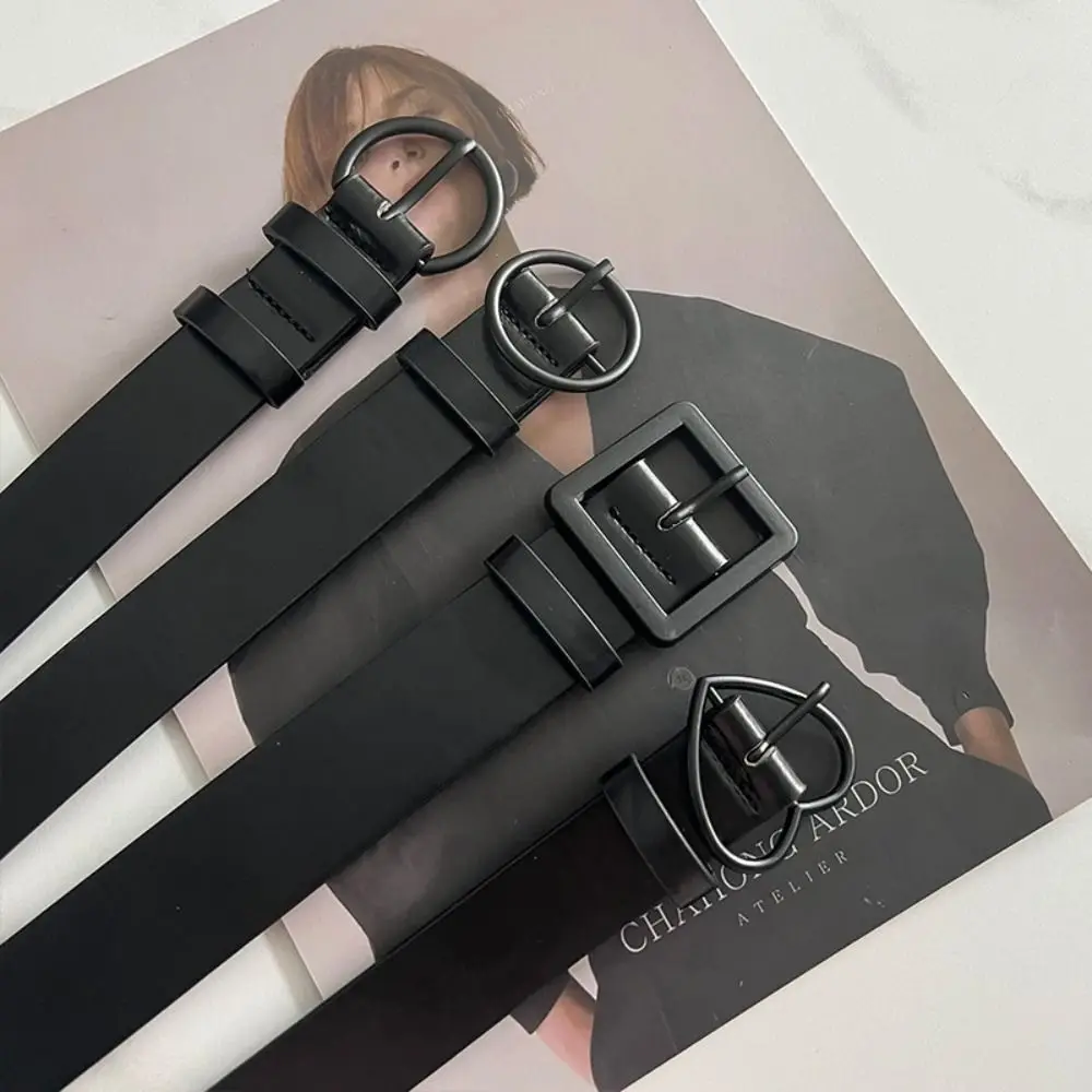 Black-Women-Waist-Belts-All-match-Punk-PU-Leather-Metal-Buckle-Jeans ...