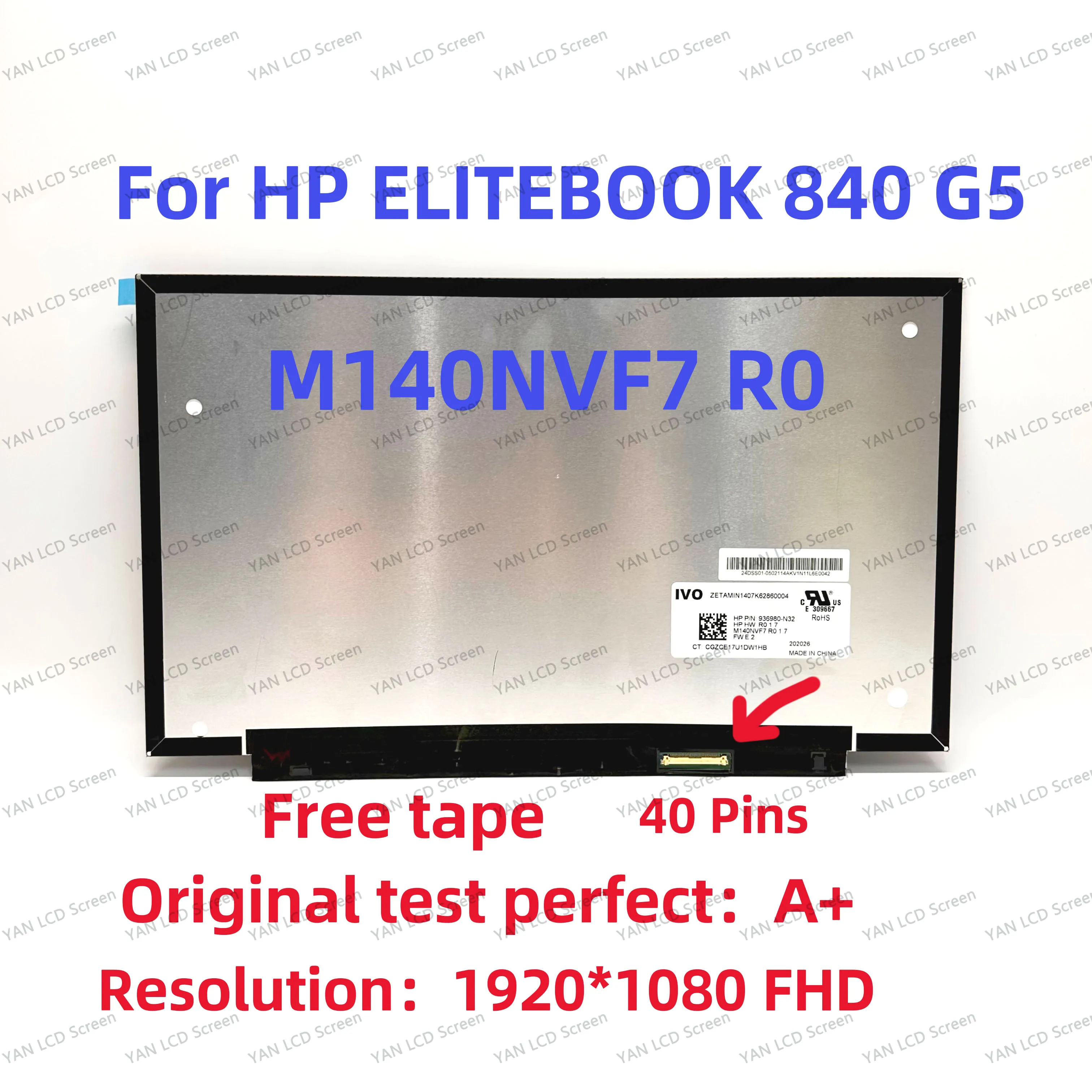 Pantalla-LED-LCD-de-14-FHD-IPS-120HZ-M140NVF7-R0-1-7-para-HP-ELITEBOOK ...