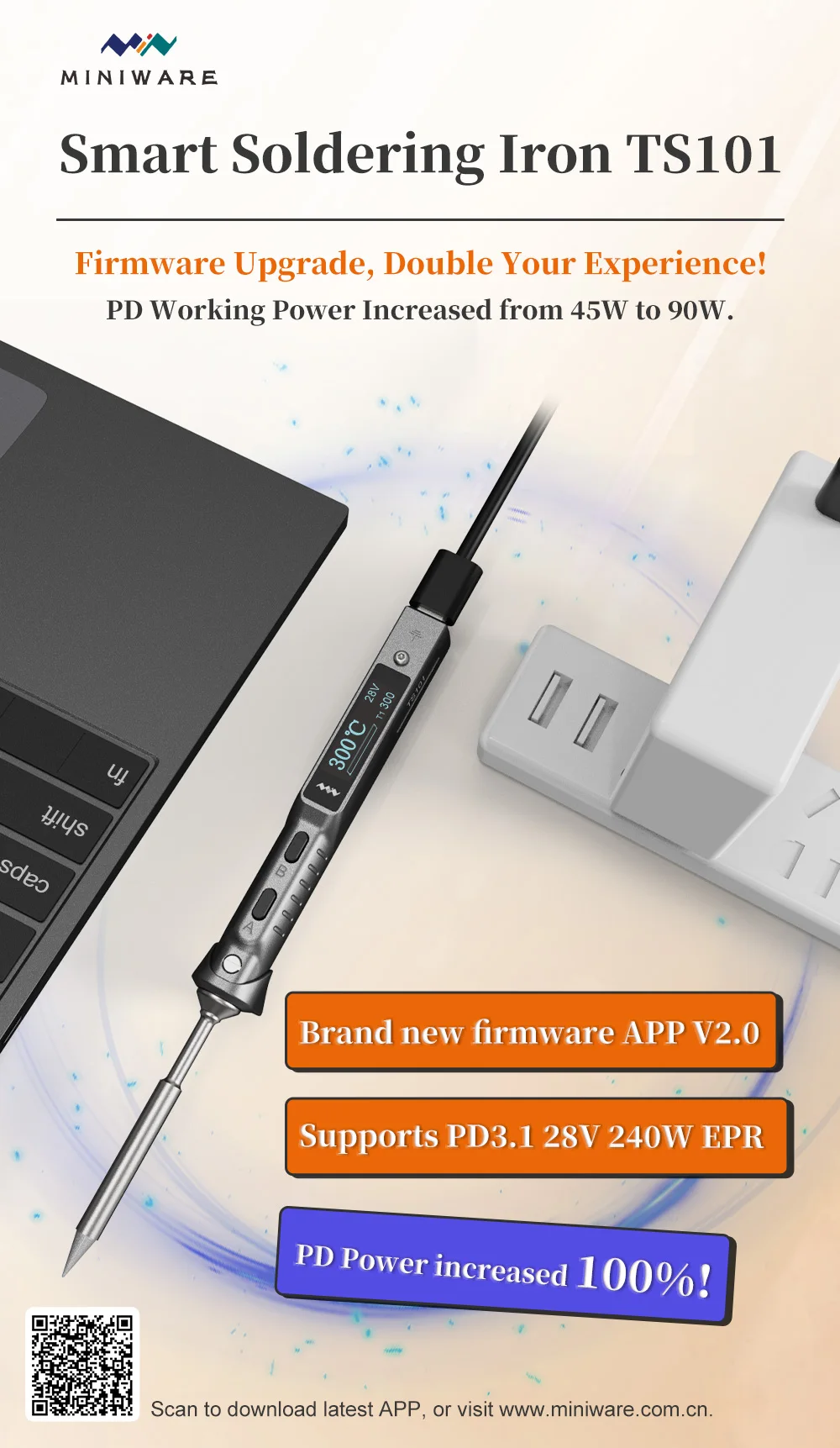 Ban Đầu TS101 65W Mini Kỹ Thuật Số Điện Mỏ Hàn Màn Hình LCD Lập Trình Được Màn Hình Hiển Thị Có ...