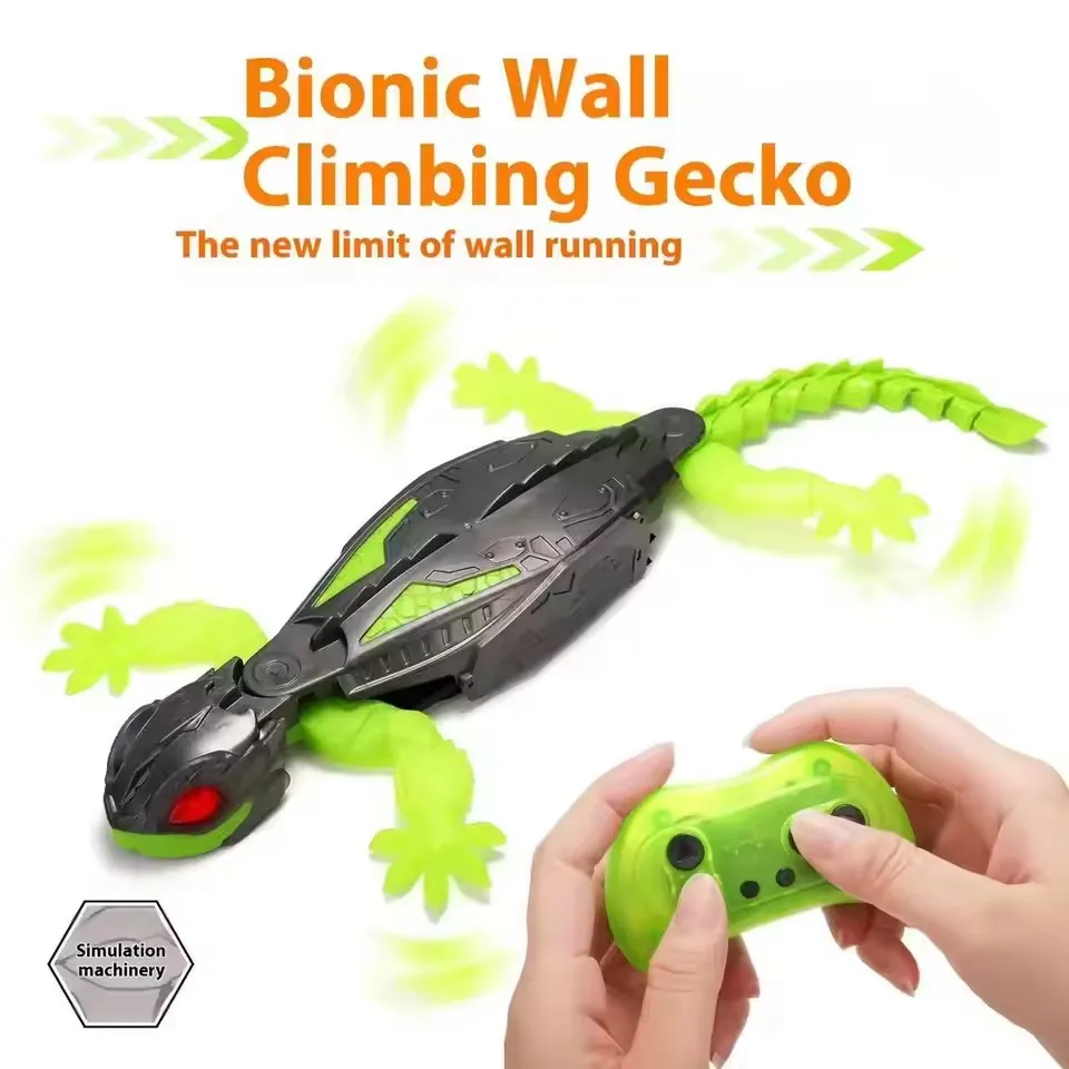 Remote Control Wall Climbing Lizard Toy, Led Eyes, 360 Degree Rotation ...