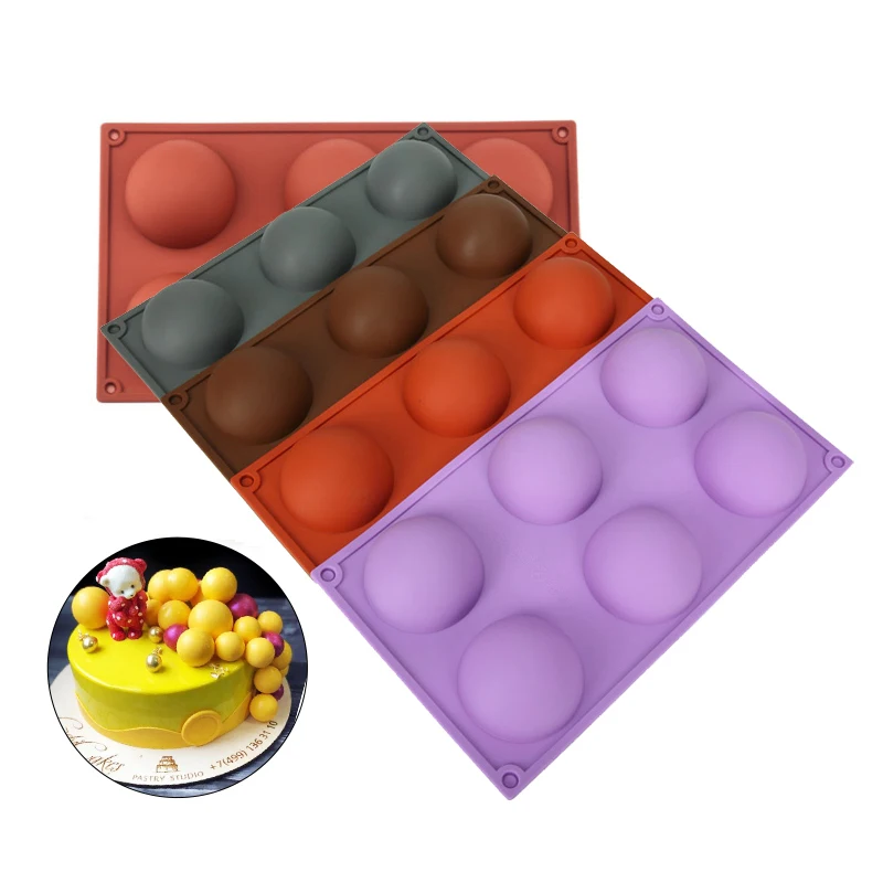 Silicone Dessert Mould | Silicone Baking Mold - 6 Sphere Silicone Mold ...